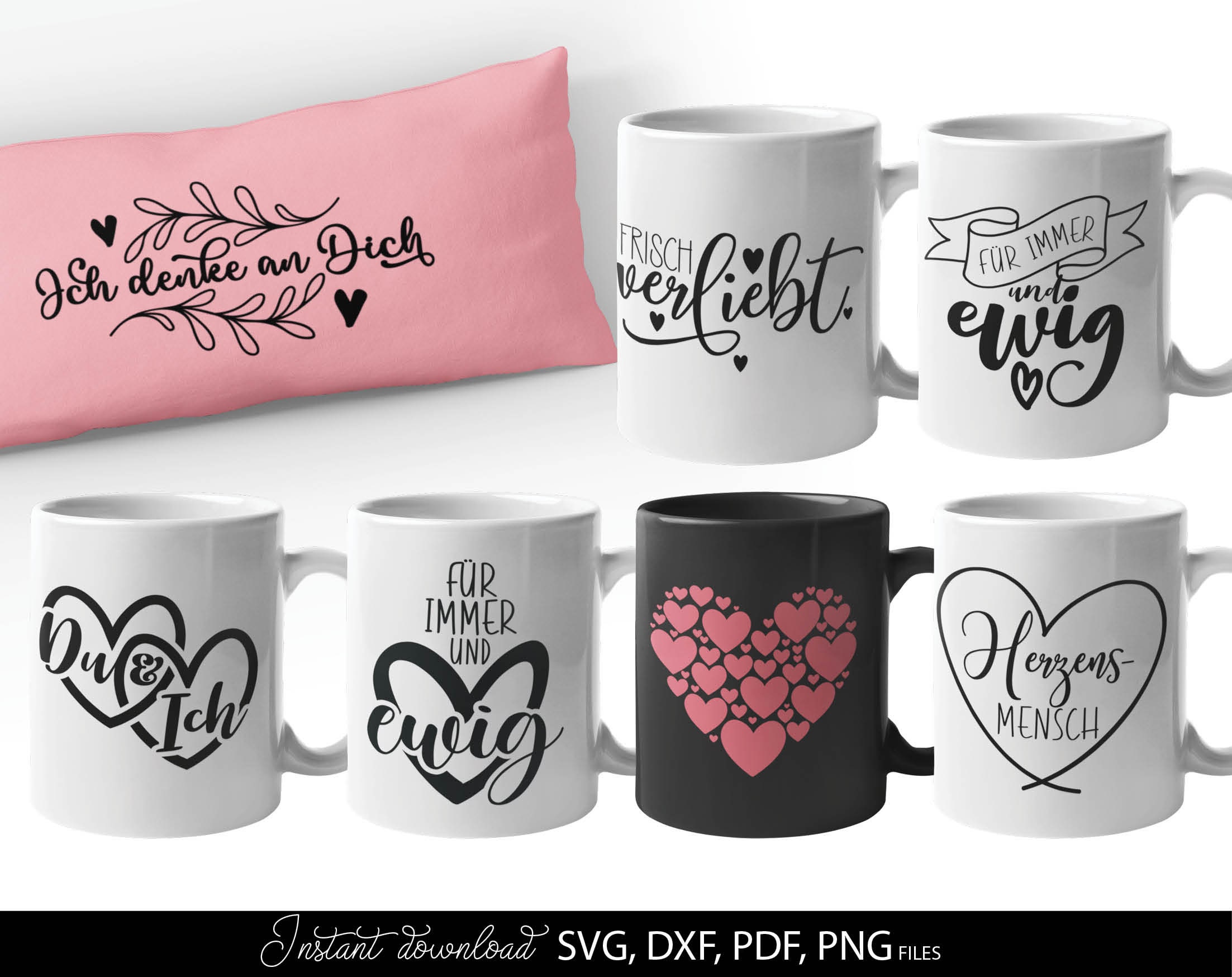 German Liebe Quotes Plotter File SVG PNG DXF Liebling Heart - Etsy