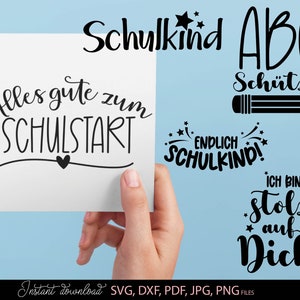 Schulkind Plotterdatei SVG Bundle Schuleinführung Cut File Plotterdatei Schulkind Plotterdatei ...