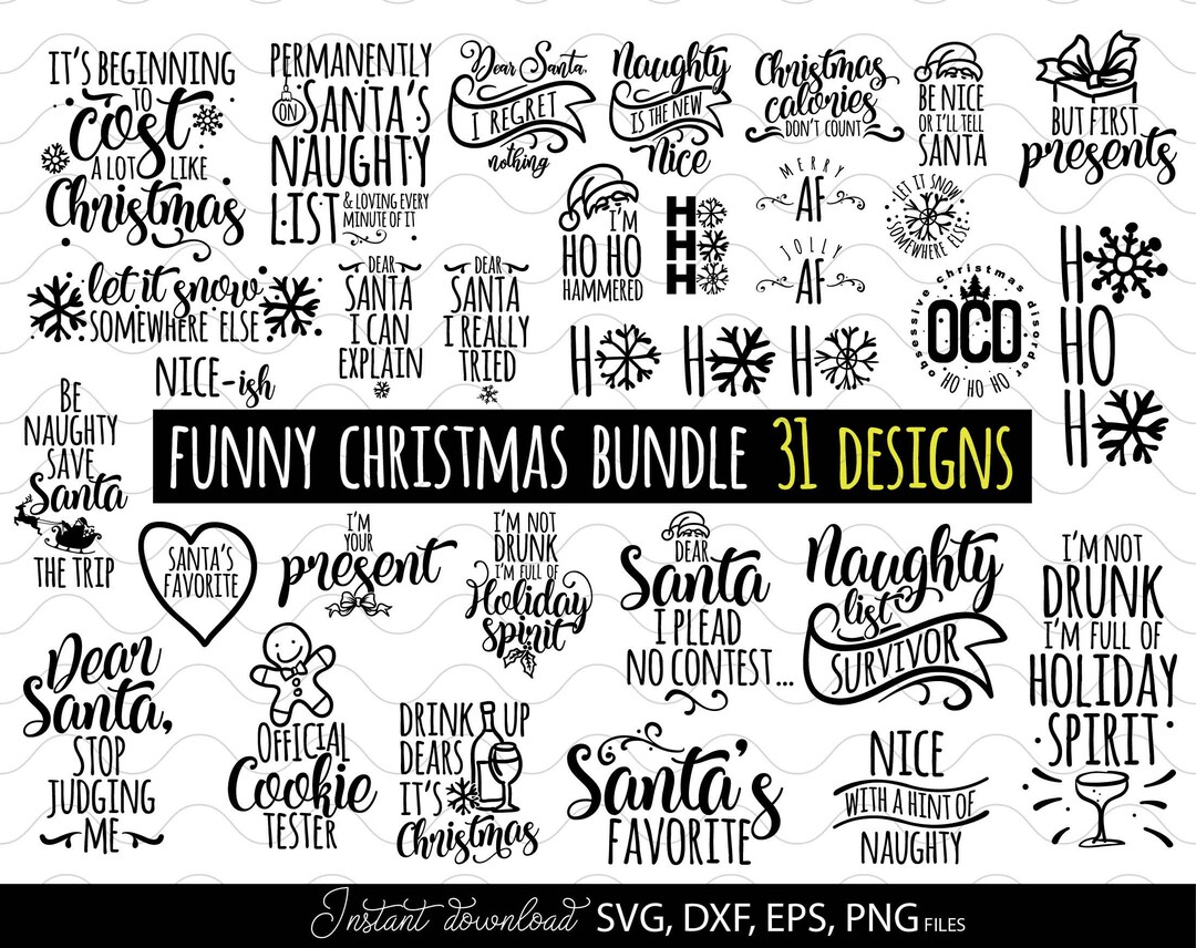 Sarcastic Christmas Svg, Sarcastic Svg Bundle, Naughty Christmas Svg ...