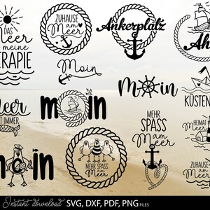 German Nautical Bundle - Moin Plotterdatei - Leuchtturm Svg - Maritim Svg - Nautical Clipart ...