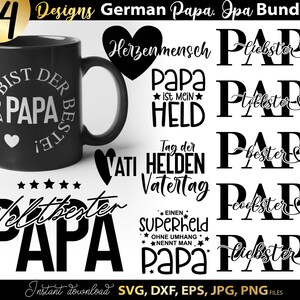 German Papa Plotter File SVG Liebling Papa Heart SVG Die - Etsy