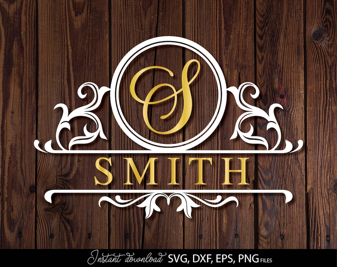 Monogram Frame SVG Circle Monogram SVG Split Monogram SVG | Etsy