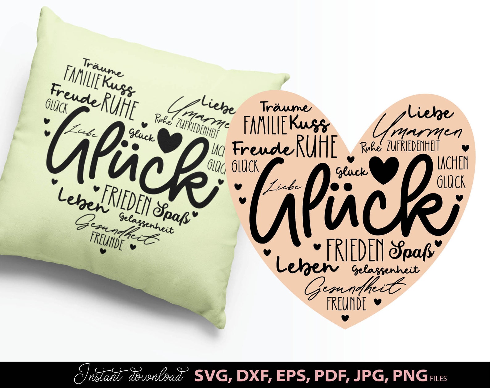 Herzenswünsche Glück Plotterdatei als Herz Plotterdatei SVG - Etsy.de