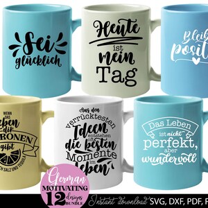 German Inspirational Quotes Plotter File SVG PNG DXF Bundle, Garman ...