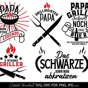 German Papa Plotter File SVG PNG | German Papa Grill Spruche | Alles ...