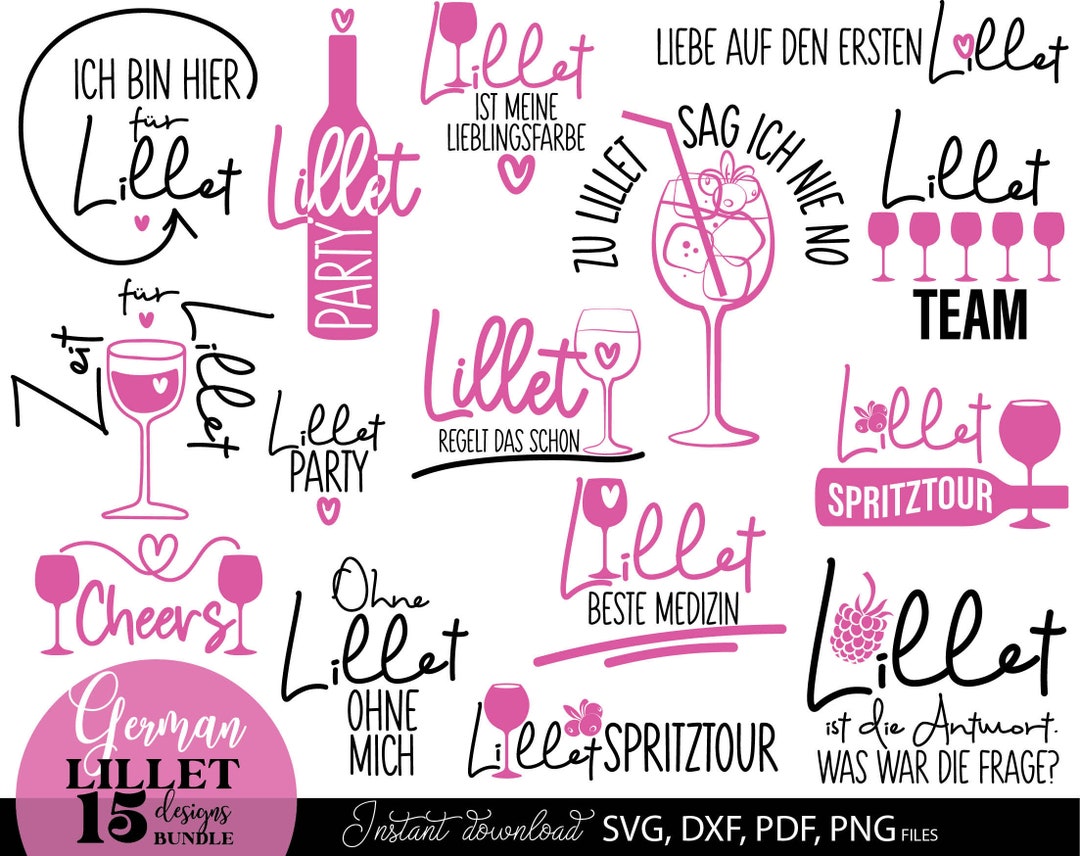 Deutsch Lillet svg Png Dxf Eps Wildbeere Lillet svg Alkohol svg Cricut Silhouette Studio ...