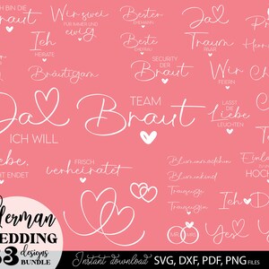 German Hochzeit Plotterdatei Bundle Svg Png Dxf Pdf - Etsy
