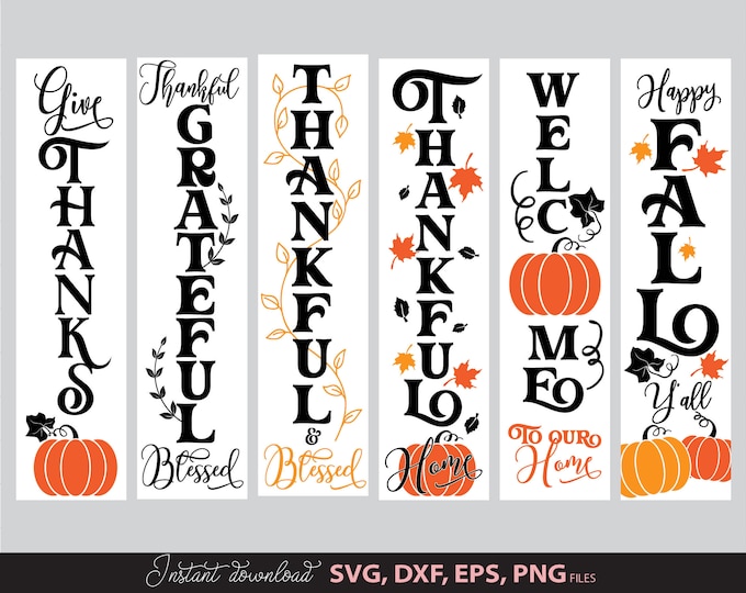 Fall Porch Sign SVG Bundle: Halloween Farmhouse Decor (digital Download ...