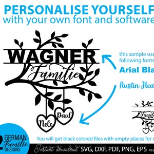 German Familienstammbaum Plotter File SVG PNG DXF German Familie Tree ...