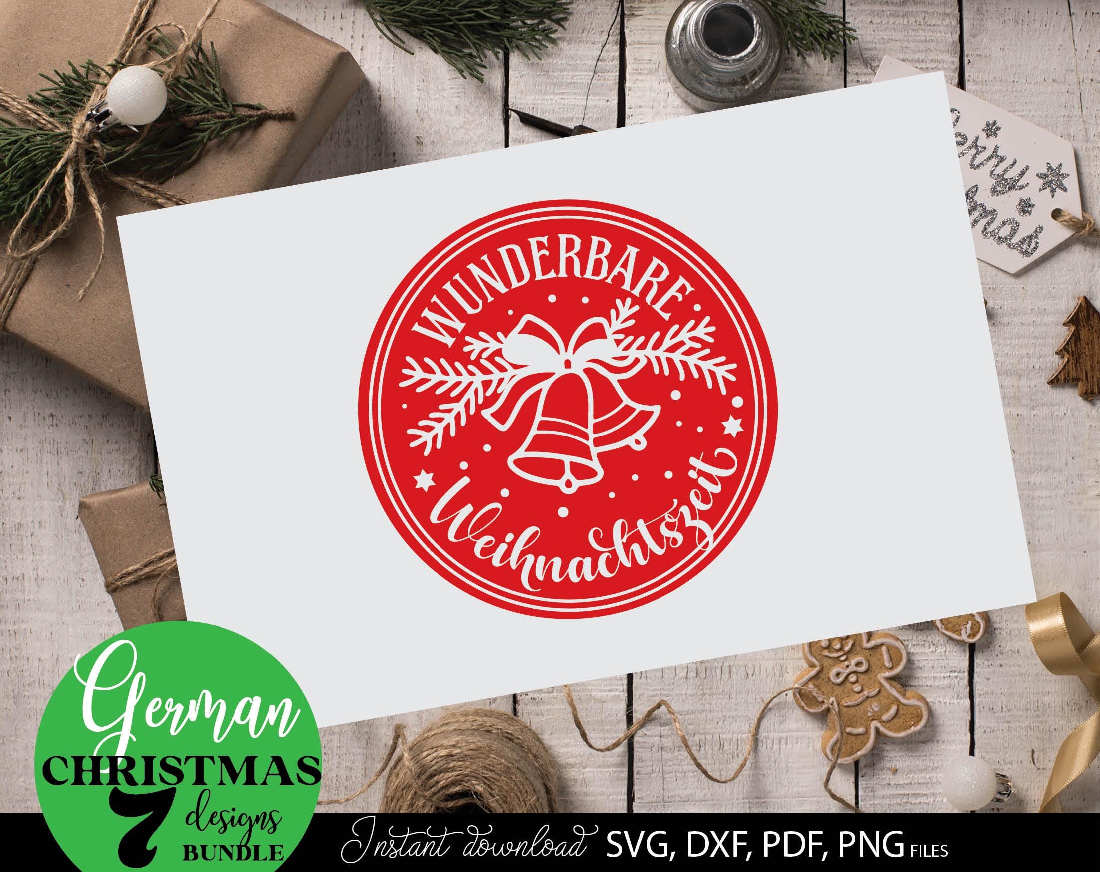 Frohe Weihnachten SVG Bundle: German Christmas Ornaments (digital ...