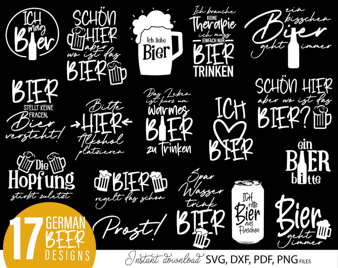 Bier Plotter File SVG PNG Bier Sayings | Drinking Svg Bundle | Bier ...