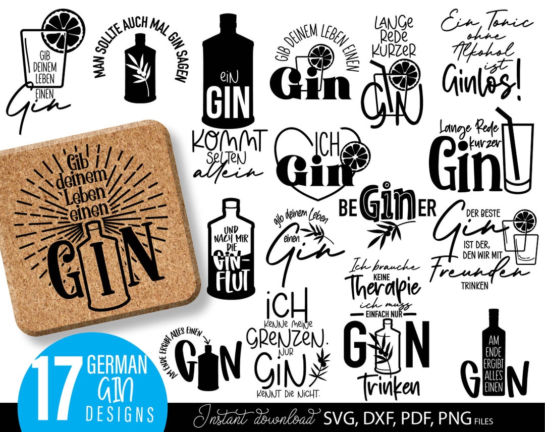 Gin Plotter File Gin Quotes | Plotting Bundle Svg | Gin Svg Bundle ...