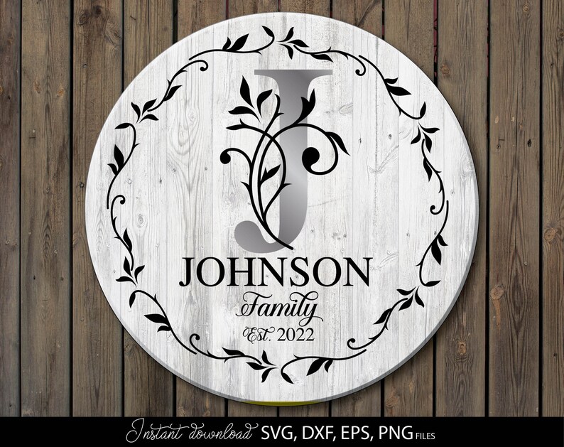 Family Sign Svg Family Svg Files Last Name Monogram Svg | Etsy