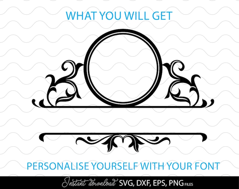 Monogram Frame SVG Circle Monogram SVG Split Monogram SVG - Etsy UK