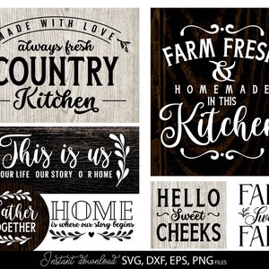 Farmhouse Kitchen SVG Bundle | Kitchen Decor SVG | Rustic Home Decor ...
