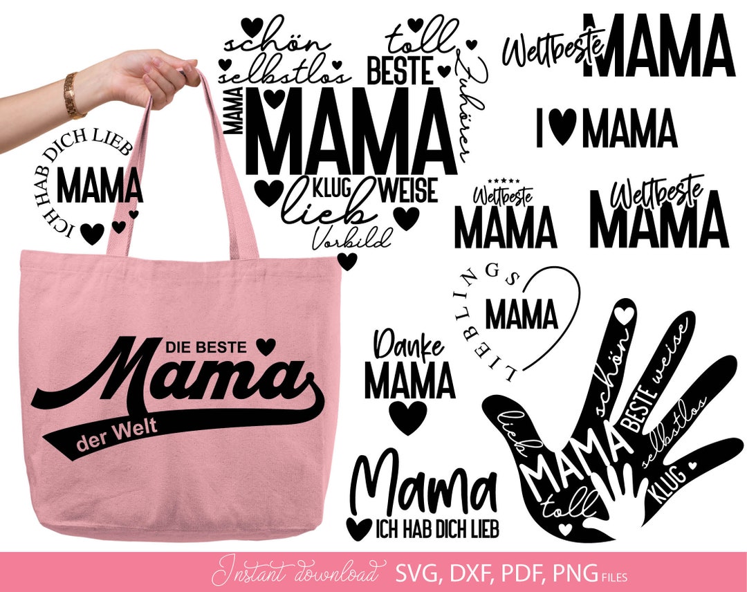 German Mama Plotter File SVG Bundle - Alles Liebe Zum Muttertag - Mama ...