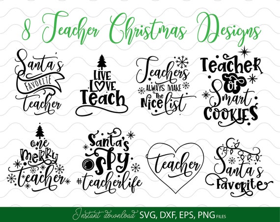 Teacher Christmas Ornaments Svg Bundle Teacher Life In Etsy