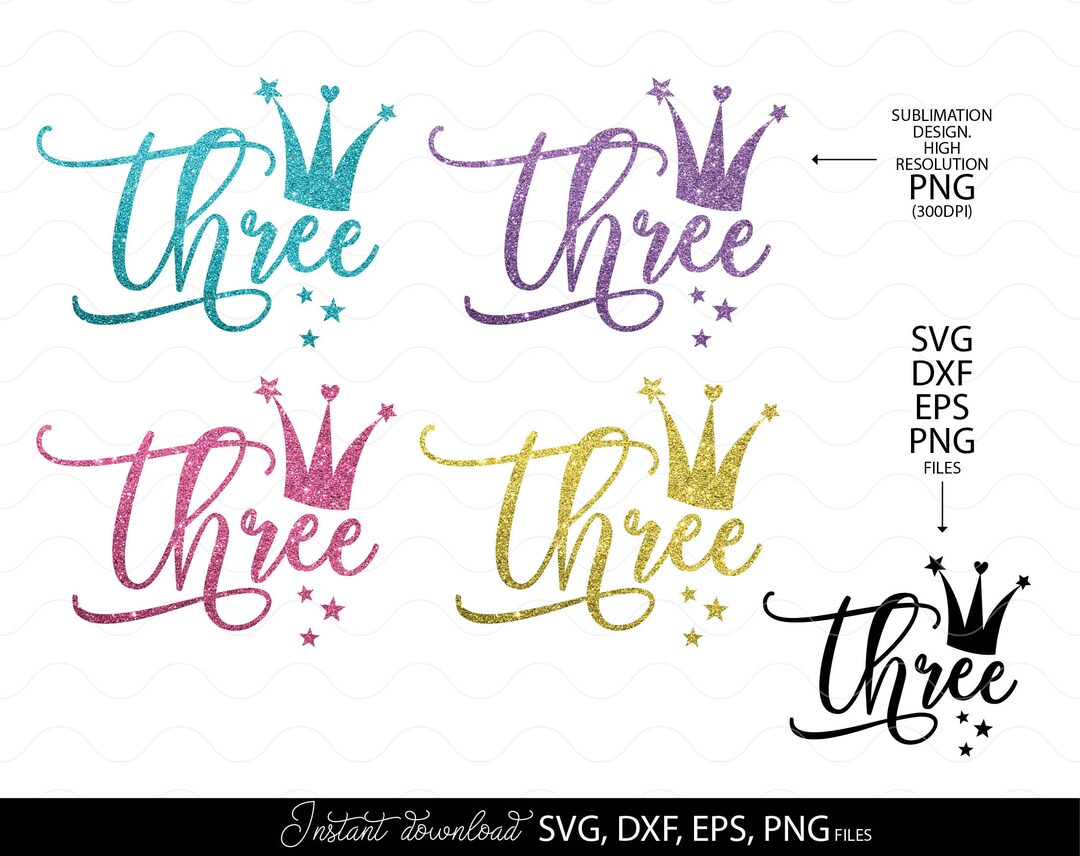 3st Birthday Girl PNG | 3st Birthday Girl SVG | Kids Birthday Glittered ...