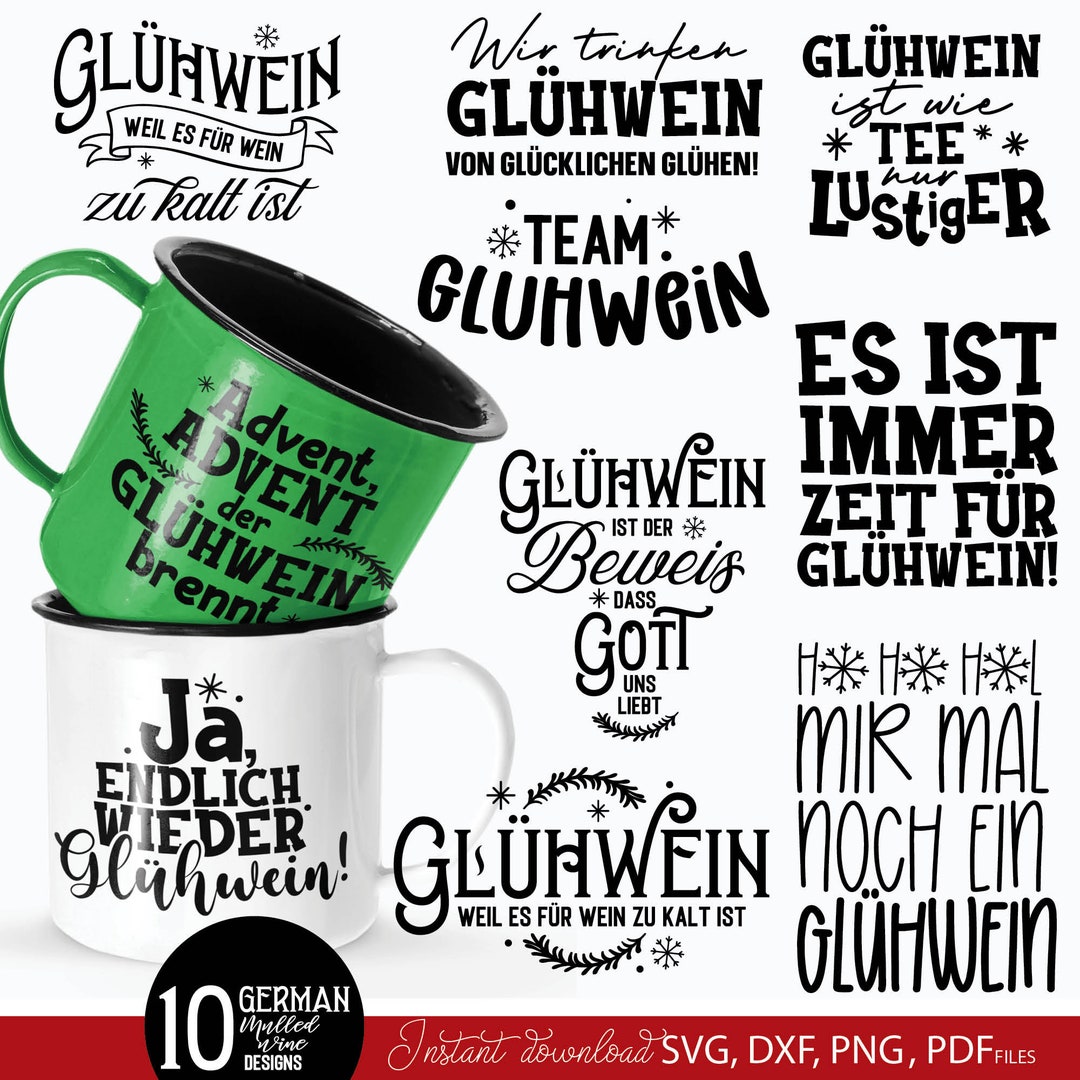 Glühwein Plotterdatei SVG DXF PNG Bundle Plotterdatei - Etsy.de