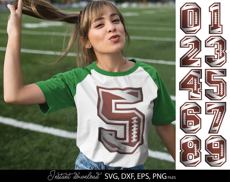 Football Player Numbers Svg Bundle Football Svg Football - Etsy