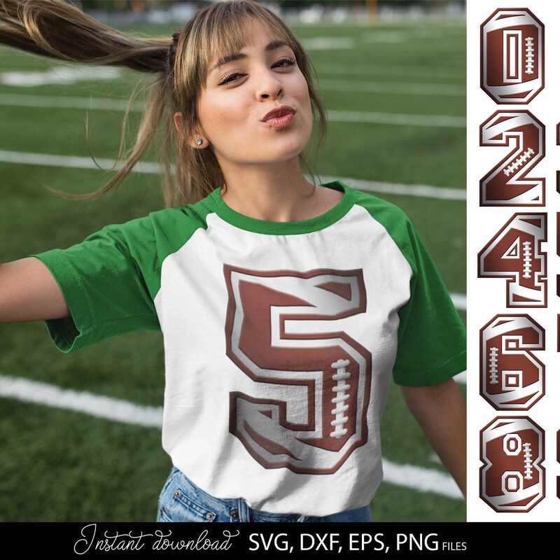 Football Number Font Png - Etsy