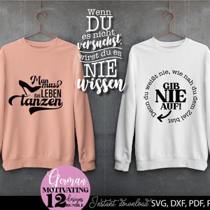 German Inspirational Quotes Plotter File SVG PNG DXF Bundle, Garman ...