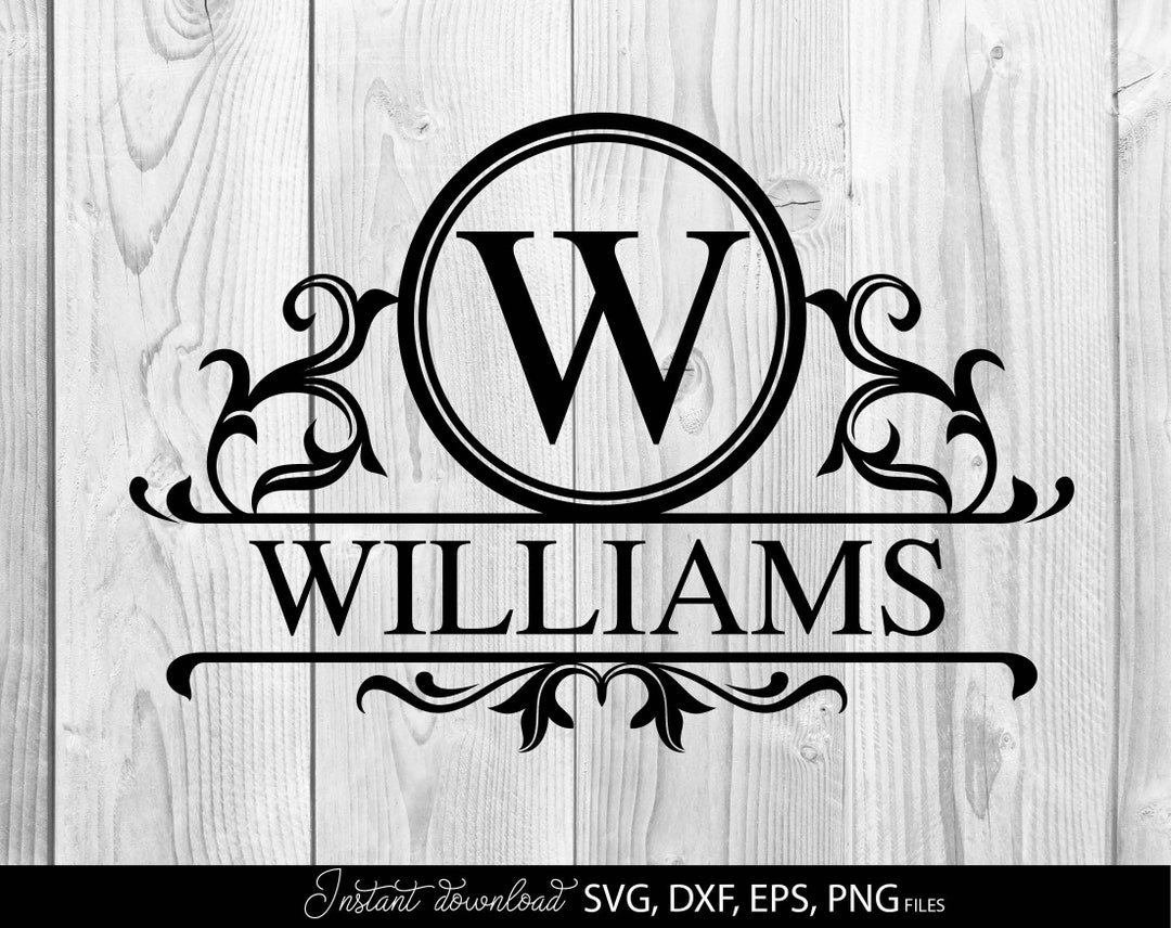 Monogram Frame SVG: Circle & Split Last Name Sign (digital Files) - Etsy