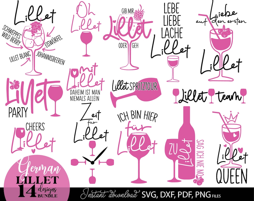 German Lillet Bundle Svg Png Dxf Eps Wildberry Lillet Svg Alcohol Svg ...
