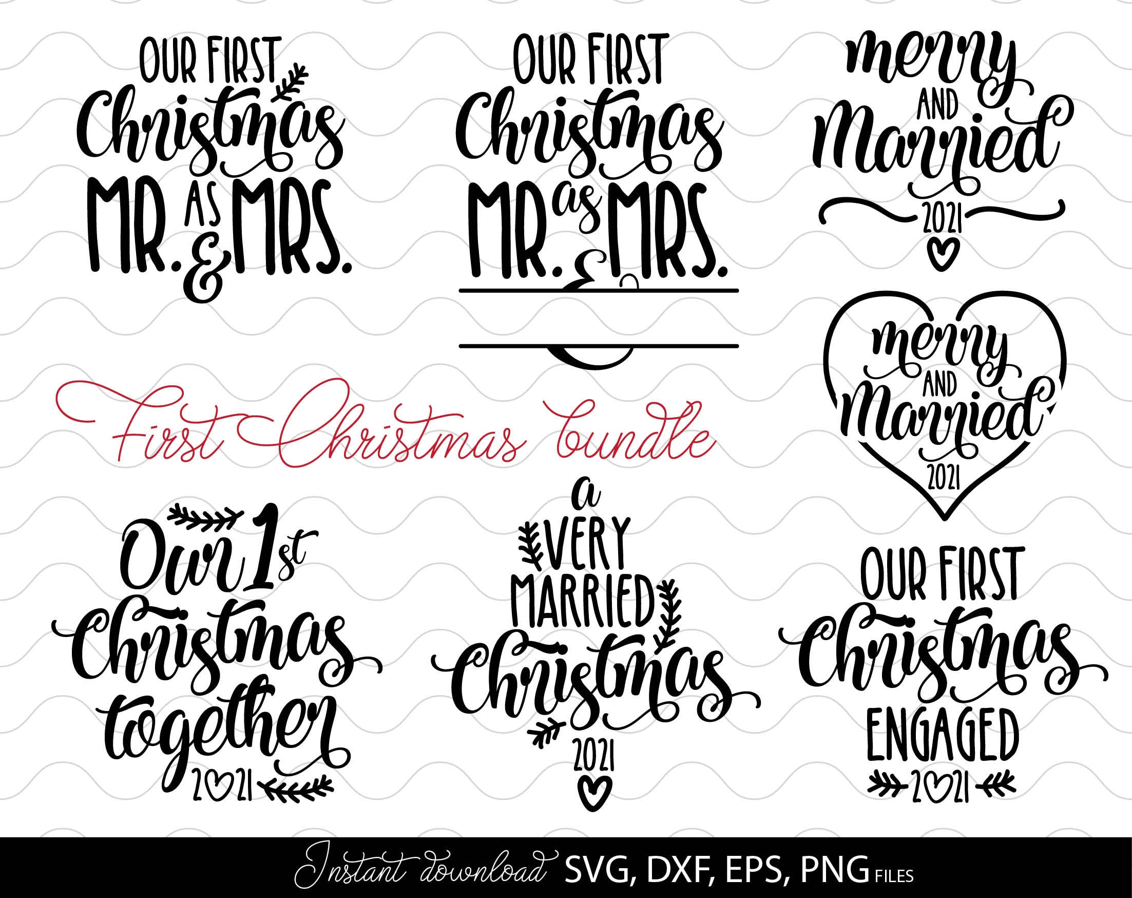 Our First Christmas SVG Bundle Split Christmas Sign Mr and - Etsy