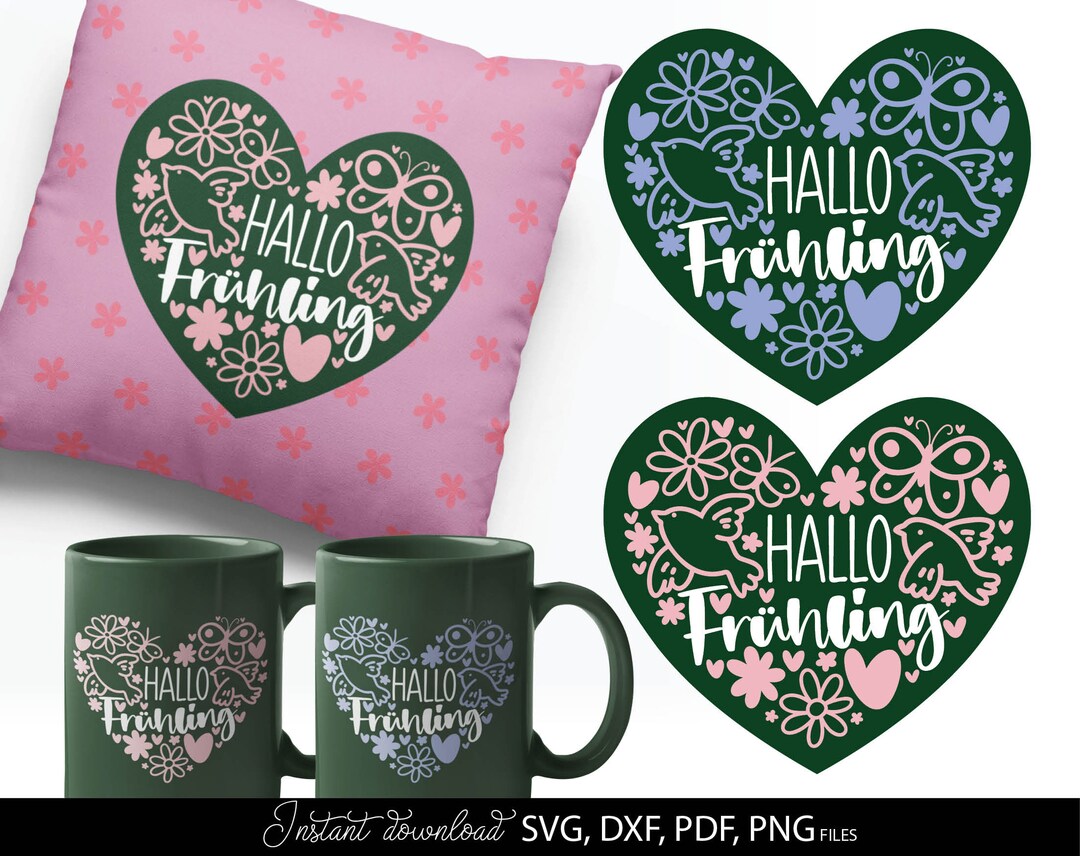 Plotterdatei Frühling Plotterdatei Ostern Plotter File Spring SVG Plotterdatei Blume Hello ...