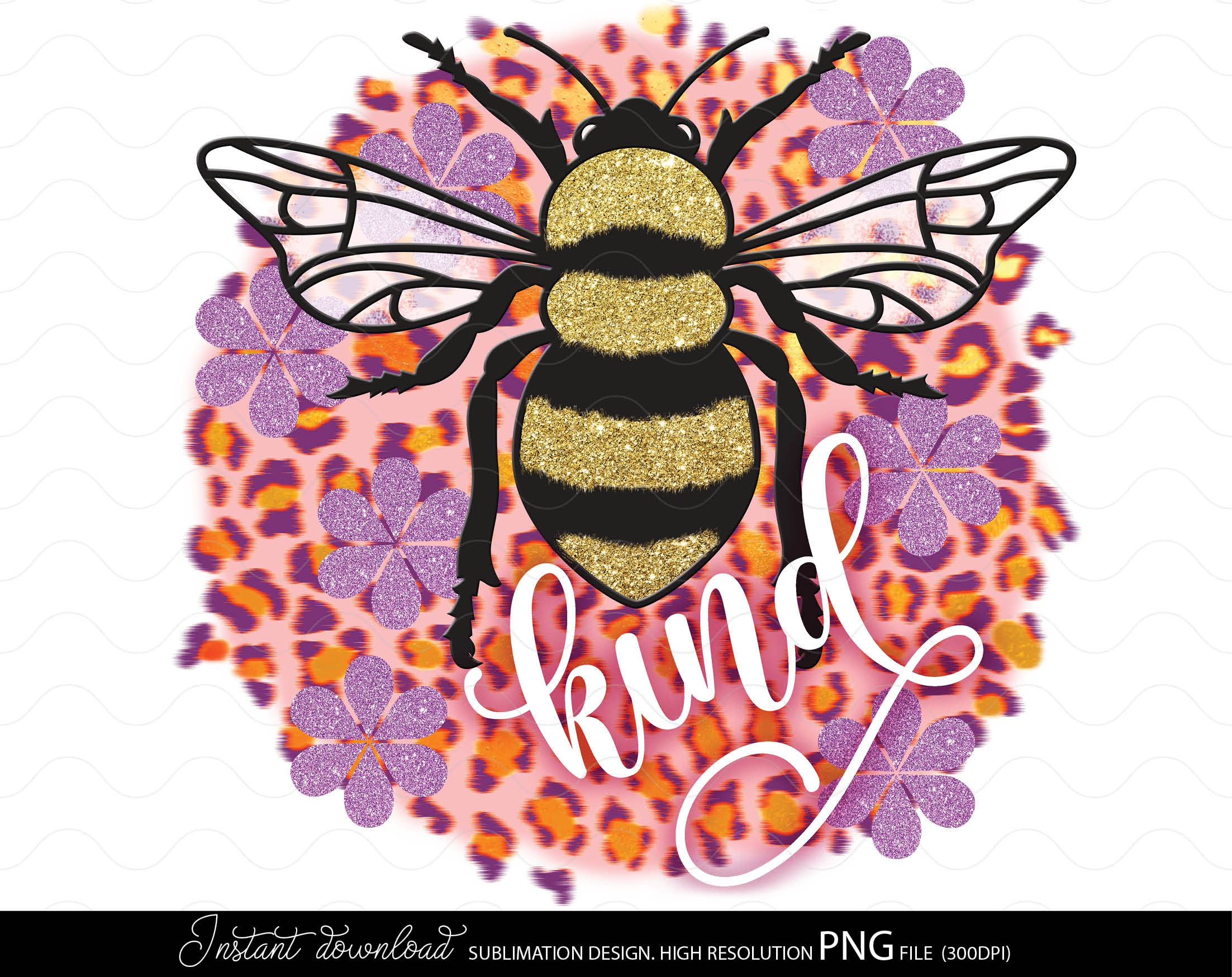 Bee Kind PNG Leopard Summer Sublimation PNG Be Kind PNG - Etsy