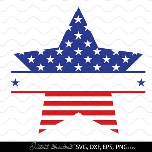 4th of July Svg Bundle Split Star Svg Freedom Svg Independence Day Svg ...