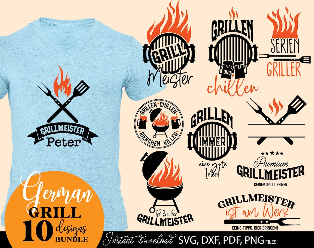 German Grill Master Svg Png Cricut Download Plotting Bundle Grillmeister Plotterdatei Bundle ...