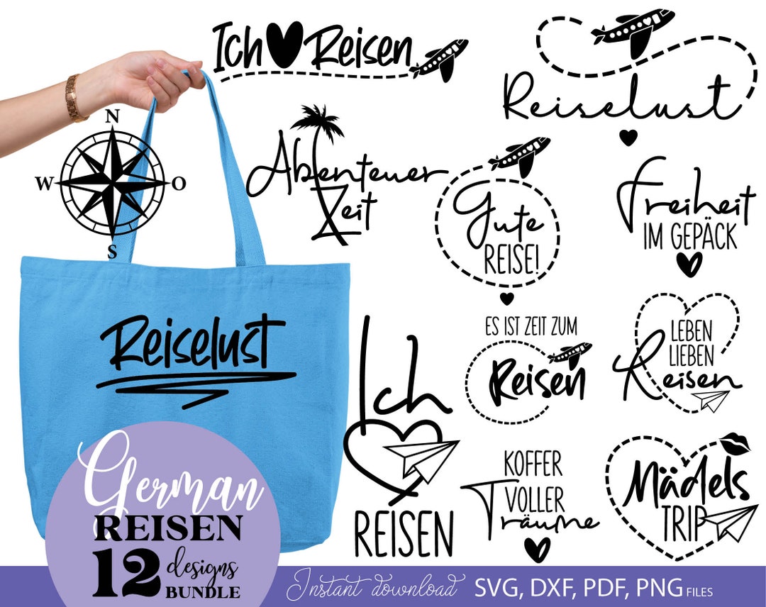 German Reisen Plotterdatei Svg Png Bundle, Strand Sommer Sonne Svg ...