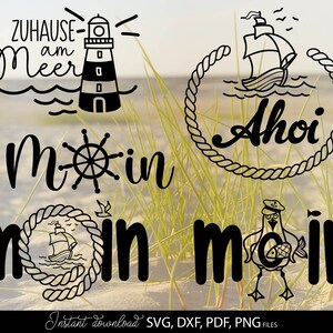 German Nautical Bundle - Moin Plotterdatei - Leuchtturm Svg - Maritim Svg - Nautical Clipart ...