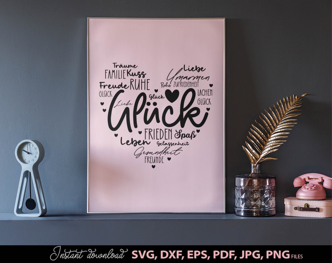 Herzenswünsche Glück Plotterdatei als Herz Plotterdatei SVG - Etsy.de