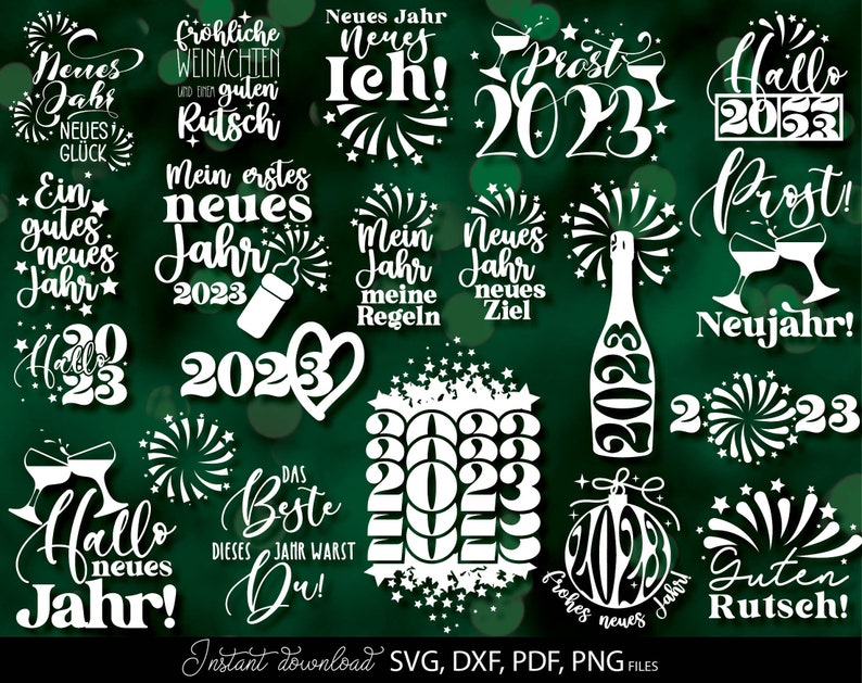 Neues Jahr Plotter File SVG PNG DXF Eps Neues Jahr 2023 - Etsy