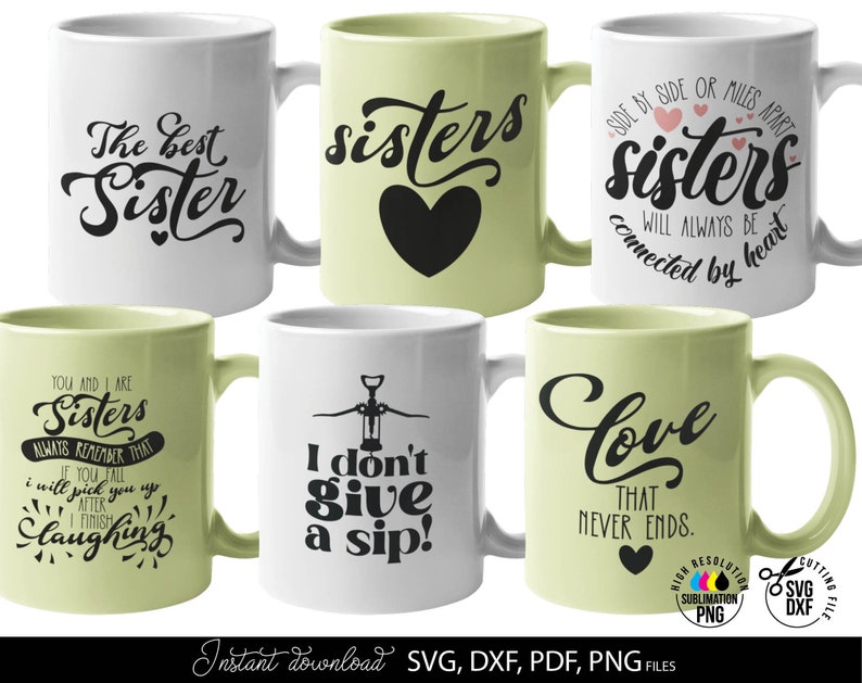 Sister Quotes SVG PNG DXF Bundle Sisters Shirts Svg Big - Etsy