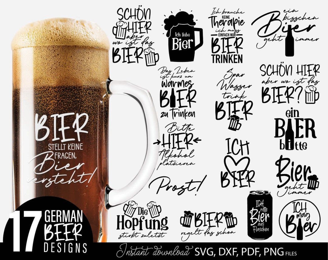 Bier Plotterdatei SVG PNG Bier Sprüche Trinkende SVG-Bundle Bier Untersetzer Laser Cut Bier-Svg ...