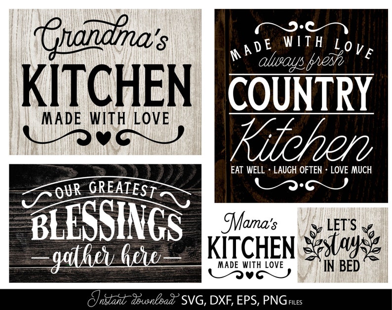 Farmhouse Kitchen SVG Bundle Kitchen Decor SVG Rustic Home - Etsy