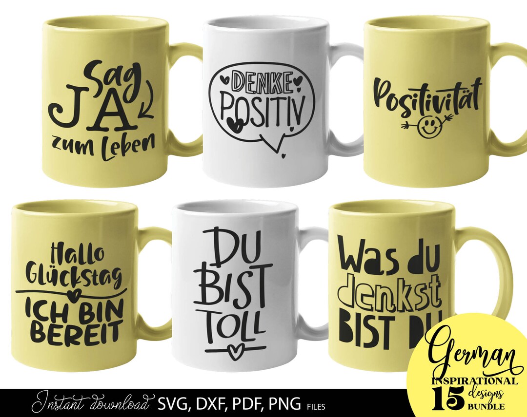 German Inspirational Quotes Plotter File SVG PNG DXF Bundle | Garman ...