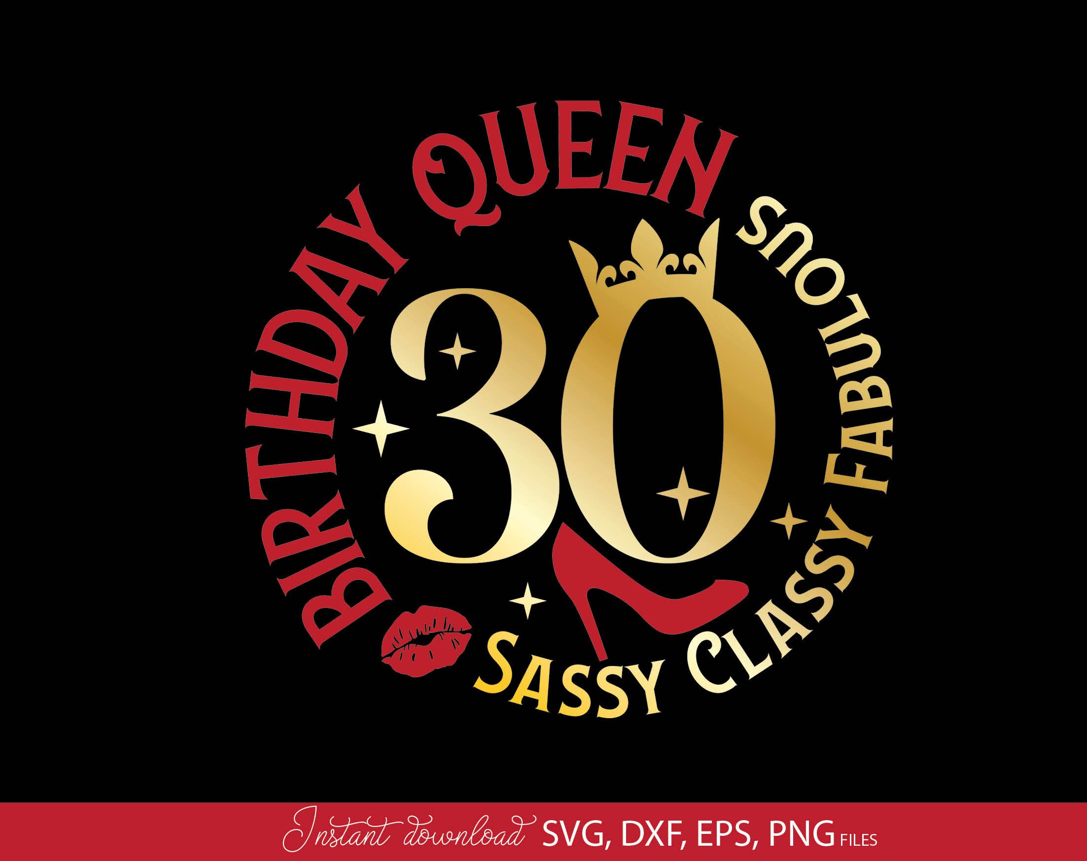 Birthday Queen Numbers SVG Bundle Sassy Classy Fabulous SVG - Etsy