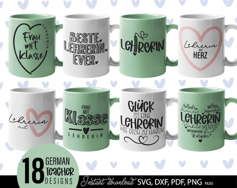 Lehrer Geschenk SVG Bundle, Lehrerin mit Herz Sprüche, Danke Lehrer ...