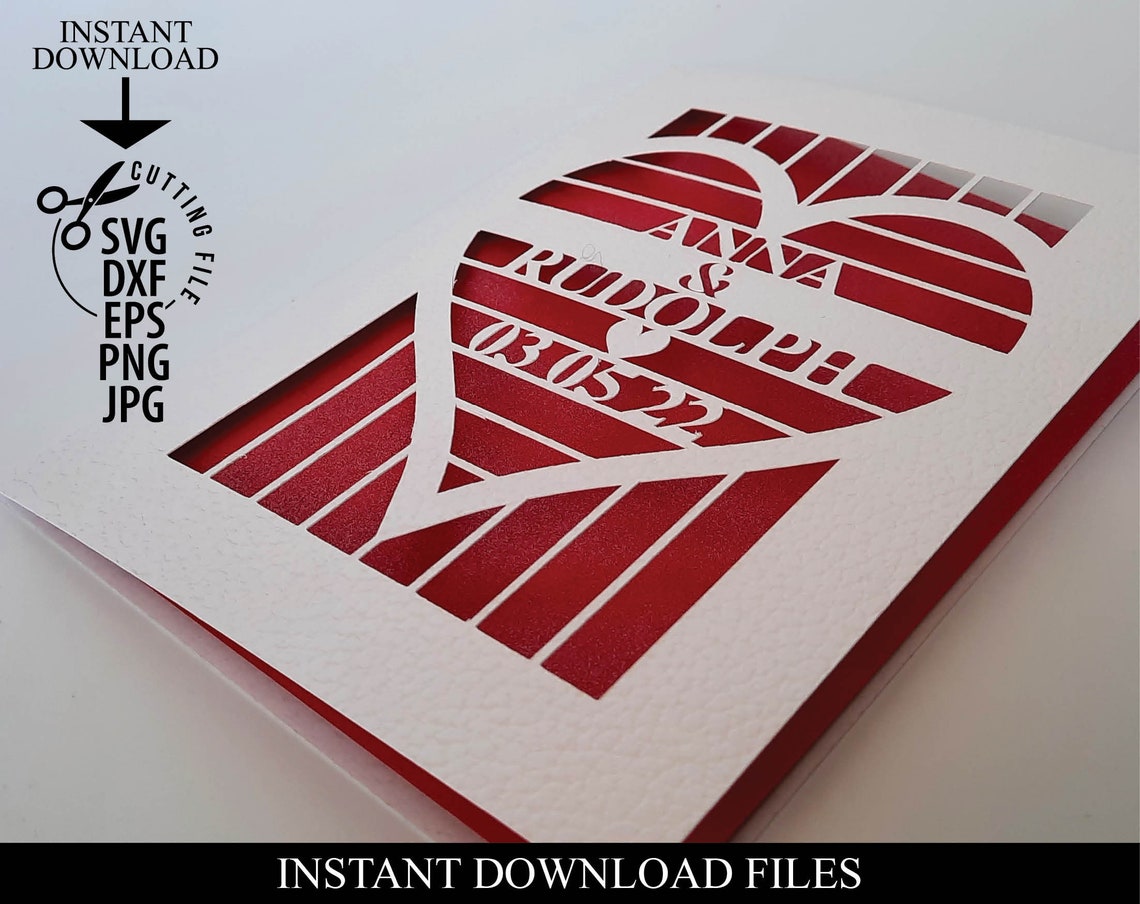 SVG Wedding Card Personalized Papercut Wedding Card SVG - Etsy