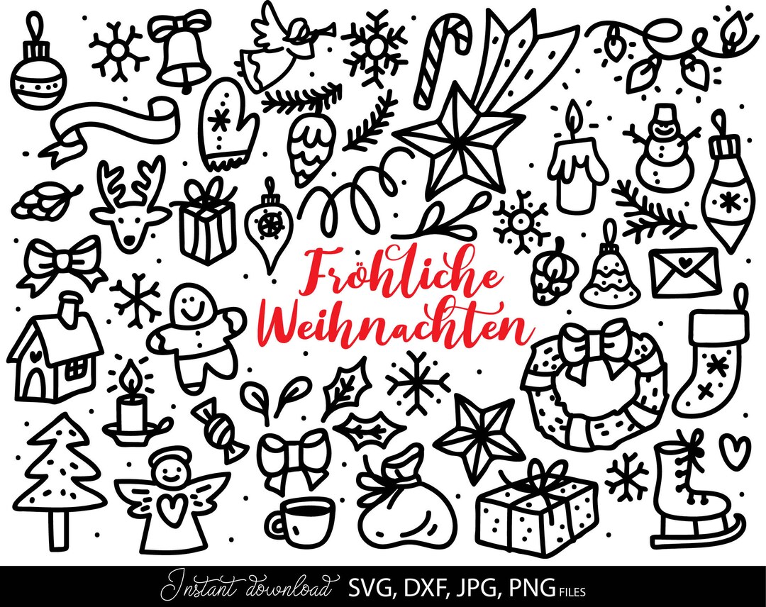 Frohe Weihnachten SVG Bundle: German Christmas Cut Files (digital ...