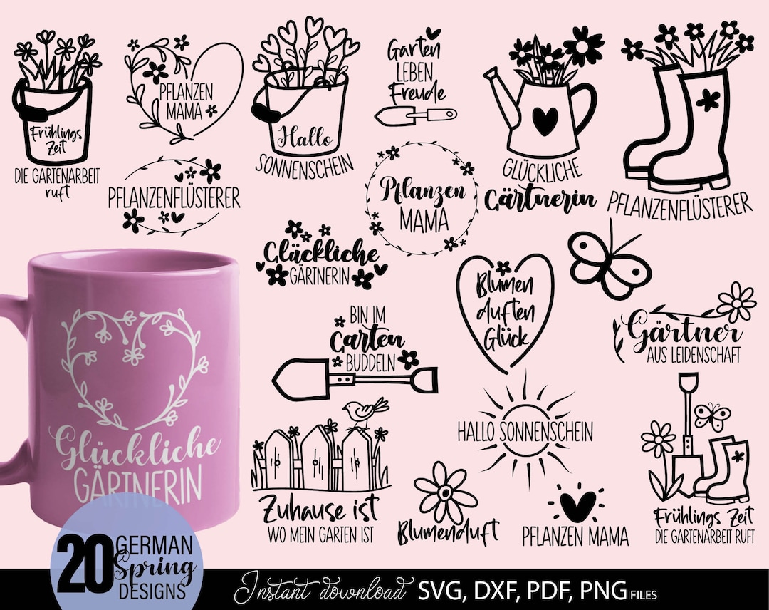 Garten Plotterdatei Svg Png Frühling Plotterdatei Garten Geschenke Für Damen Garten Deko German ...