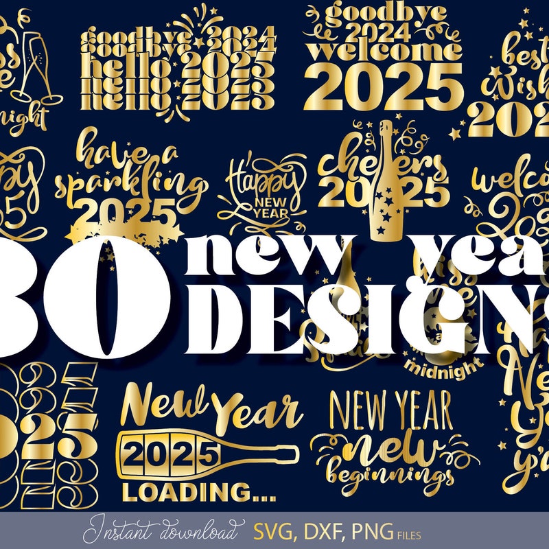 New Years Svg - Etsy