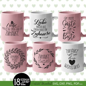 German Zuhause Poster Quotes Plotter File Bundle SVG PNG DXF German ...