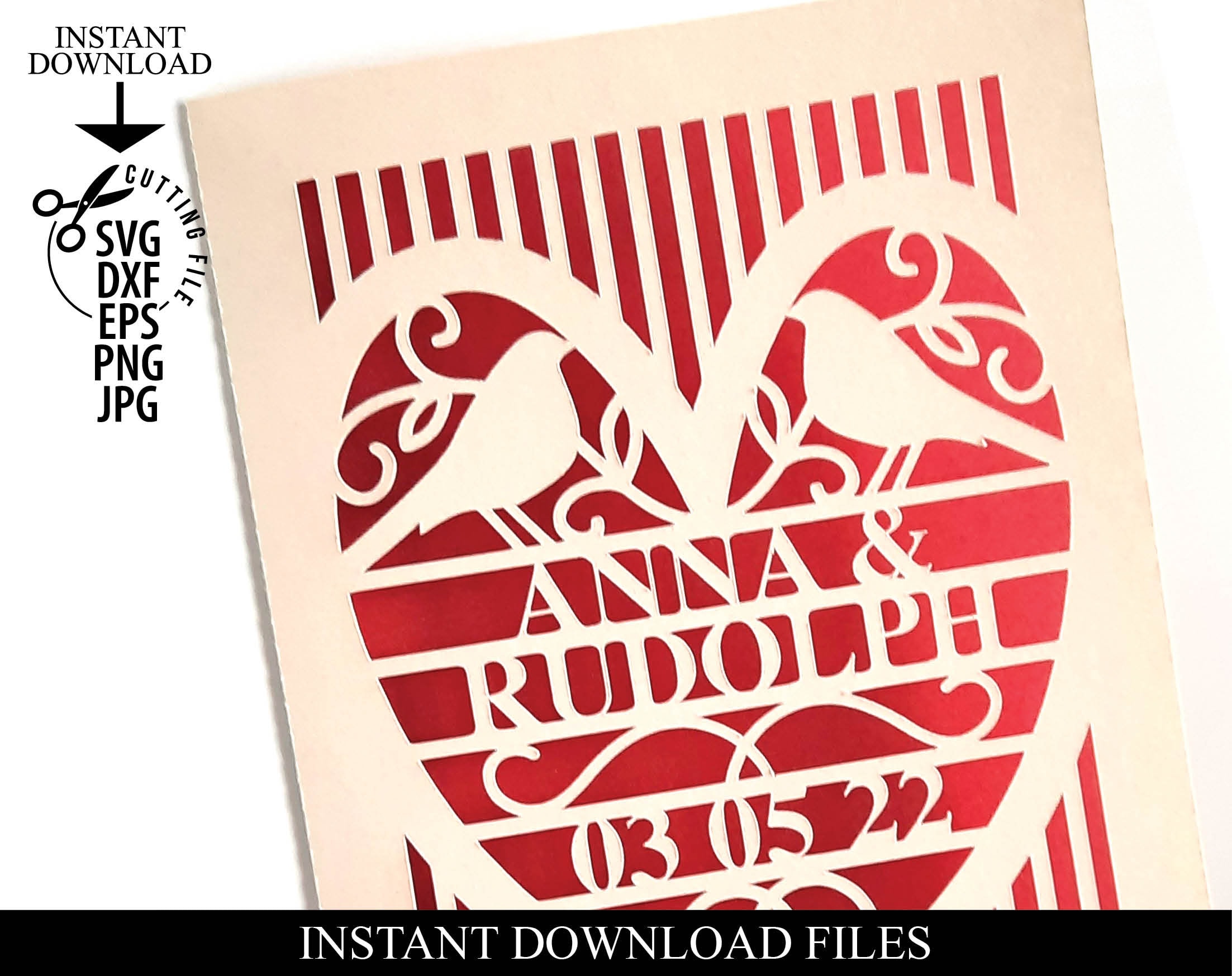 SVG Wedding Card Personalized Papercut Wedding Card SVG | Etsy