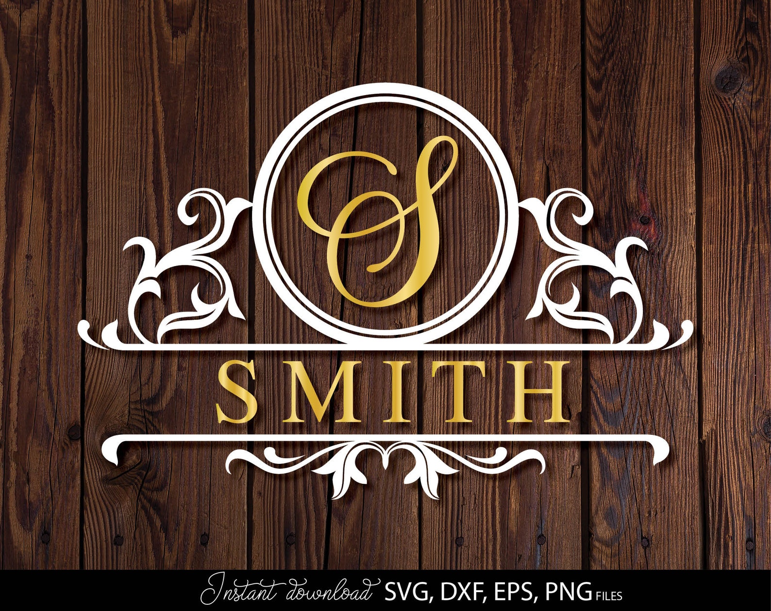 Monogram SVG Bundle | Family Name Sign SVG | Last Name SVG | Wreath ...